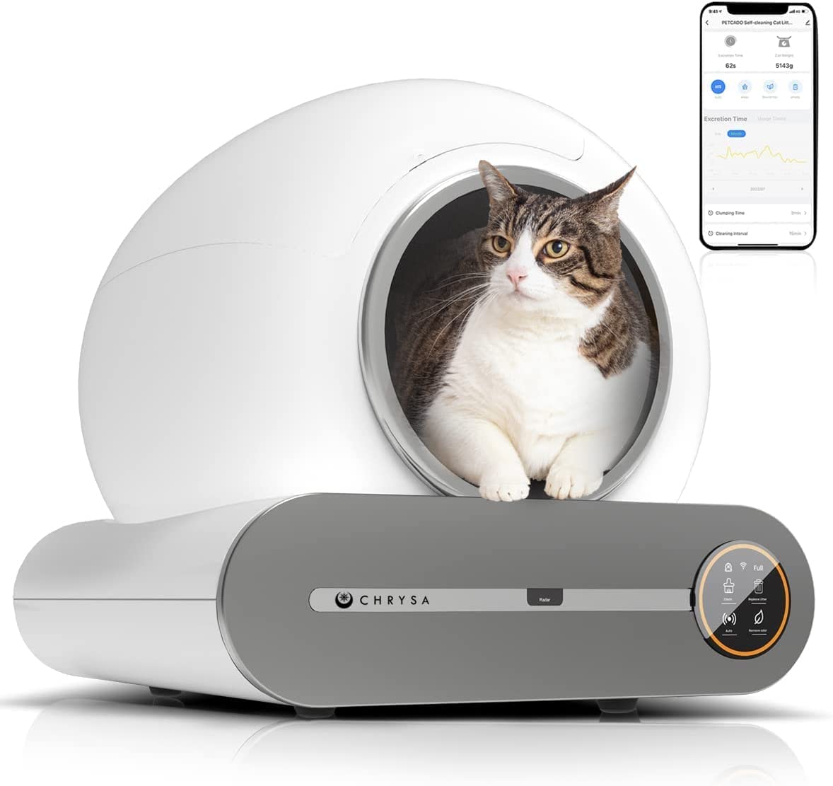 Automatic Smart Self-Cleaning Cat Litter Box,Automatic Cat Litter Cleaning Robot with 65L+9L Large Capacity/Smart Home App with Voice Control for Multiple Cats