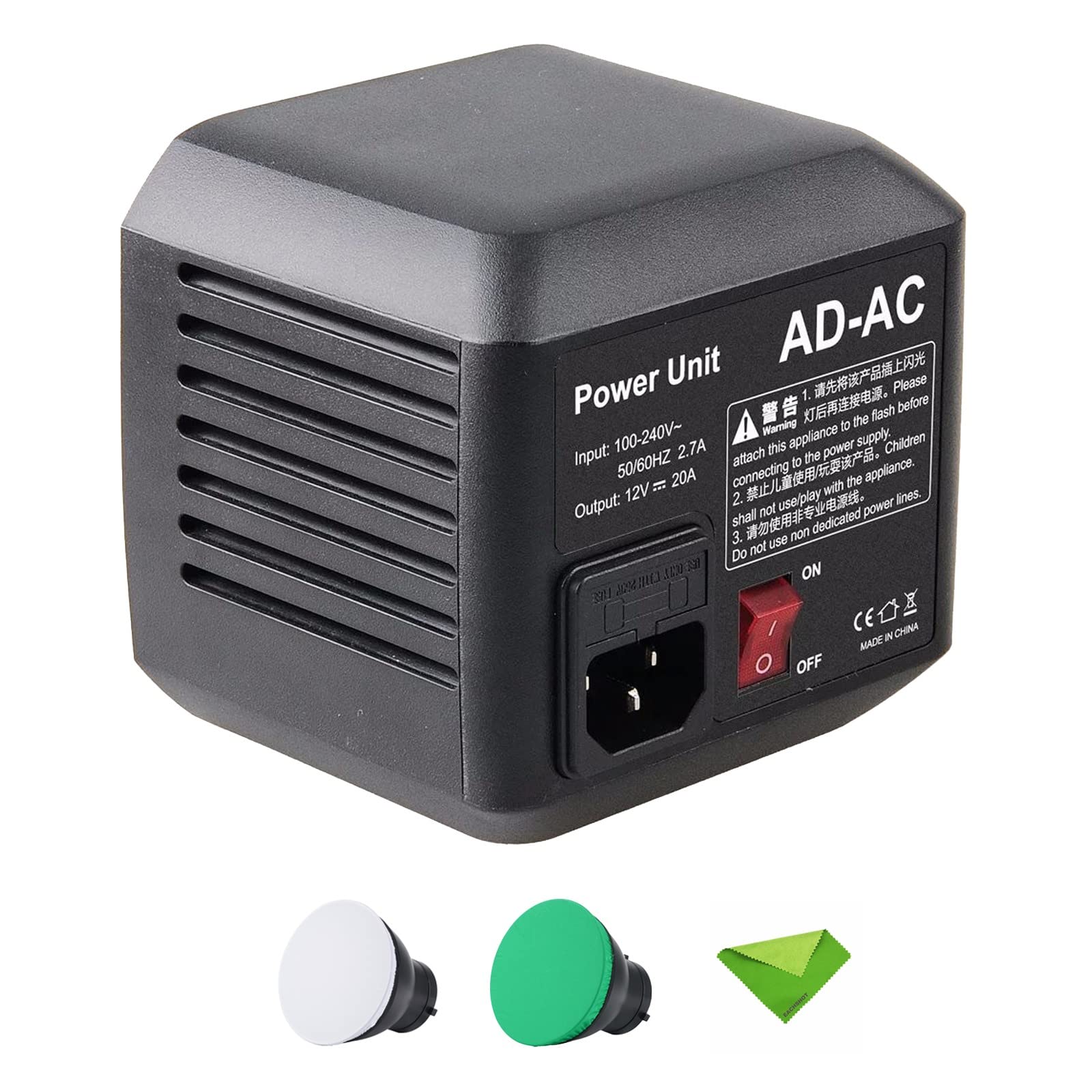 EACHSHOT Godox AD-AC 100?240V Power Source Adapter with 16.4'/5m Cable, for Godox AD600 AD600B AD600M AD600BM for Flashpoint XPLOR 600 Flash Strobe Lights