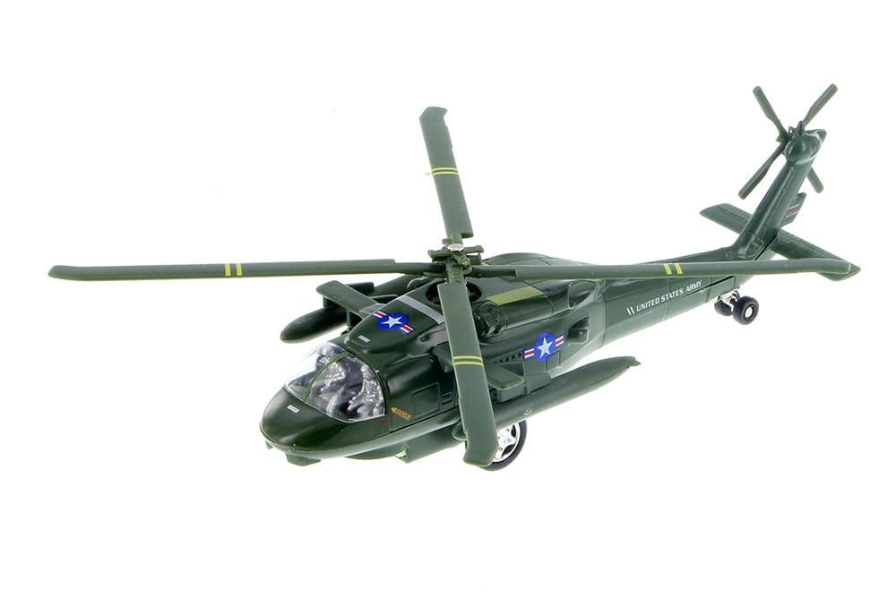 Playmaker Toys U.S. Army Sikorsky UH-60 Black Hawk Helicopter 10" Die Cast Metal Model Toy (Colors May Very)