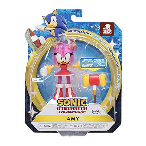 Sonic The Hedgehog 4-Inch Action Figure Modern Amy with Hammer Collectible Toy