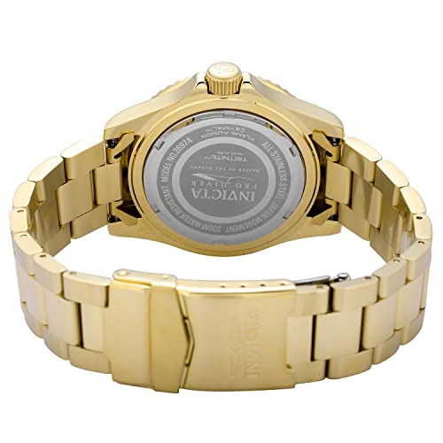 Invicta Men's Pro Diver Quartz Watch with Stainless Steel Strap, Gold/Blue, 20 (Model: 26974)