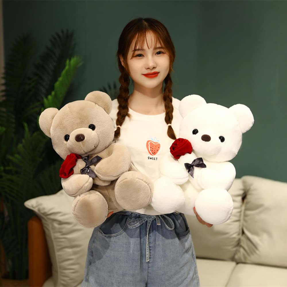 SHAFISH 13.7in Cute Plush Teddy Bear Stuffed Animal Teddy Bear Plush Doll Toy Gift for Children, Decoration for Party (White, 35cm/13.7in)