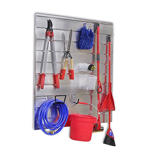 Proslat 88901 Aluminum Slatwall Garage Organize Storage System, 4 x 4', Silver