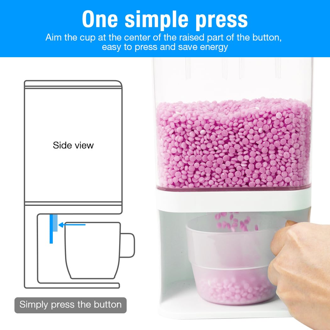 Conworld Laundry Detergent Dispenser, Wall Mounted Laundry Beads Dispenser for Scent Booster Beads, Stain Remover Powder, Bath Salts, Rice, Beans Grain and Dry Food, Laundry Scent Booster Container