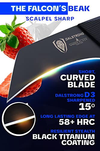 Dalstrong Bird's Beak Paring Knife - 2.75 inch- Shadow Black Series - Black Titanium Nitride Coated - High Carbon - 7CR17MOV-X Vacuum Treated Steel Cooking Kitchen Chef Knife - Sheath - NSF Certified