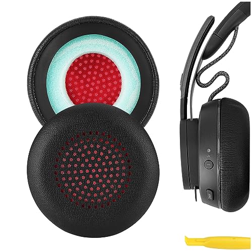 Geekria QuickFit Replacement Ear Pads for MPOW HC5, HC6 Headphones Ear Cushions, Headset Earpads, Ear Cups Cover Repair Parts (Black)