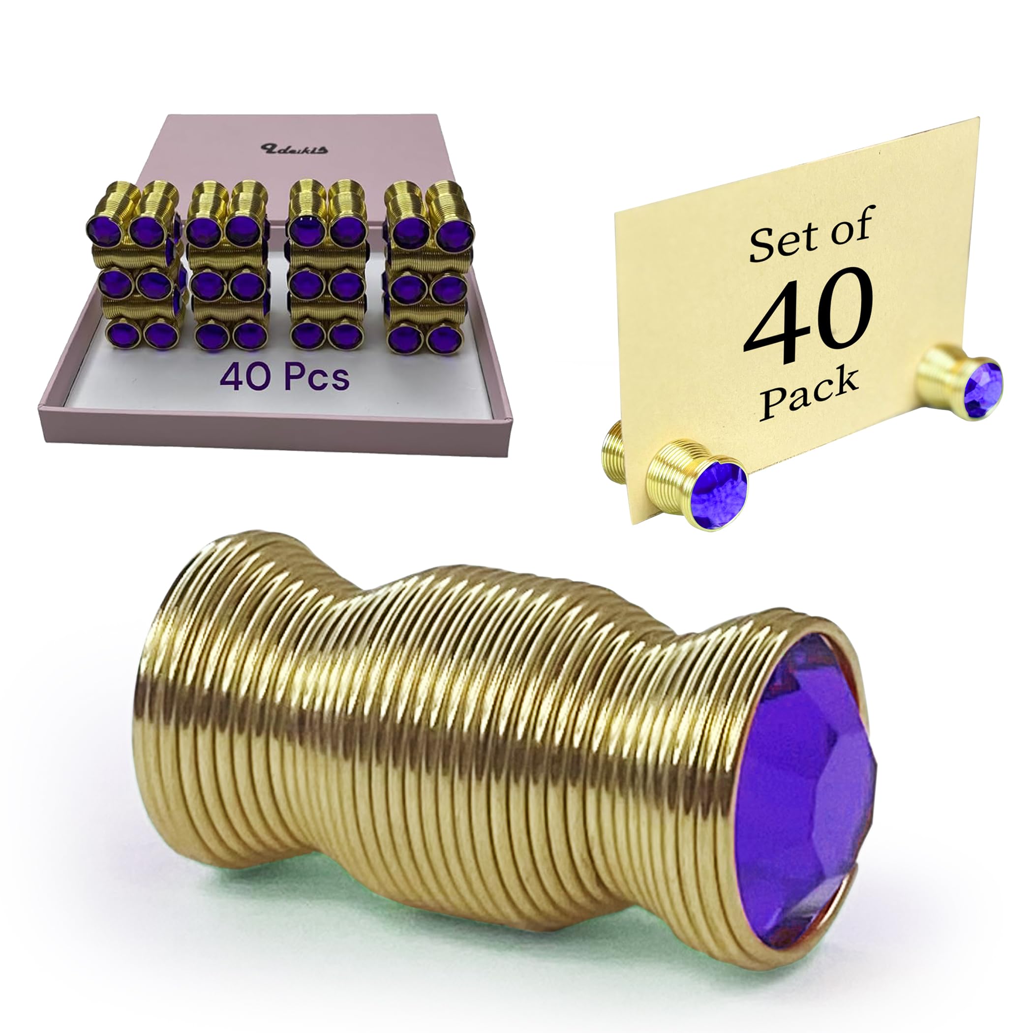 Ideikis 40Pcs.Multipurpose /Place Card Holders/ Table Name Card Holder/ Small Size Table Card Holder/ Menu Clips/ Gold Table Card Holder/ Mini place card holders/ Wedding/Anniversary/ Birthday /Party