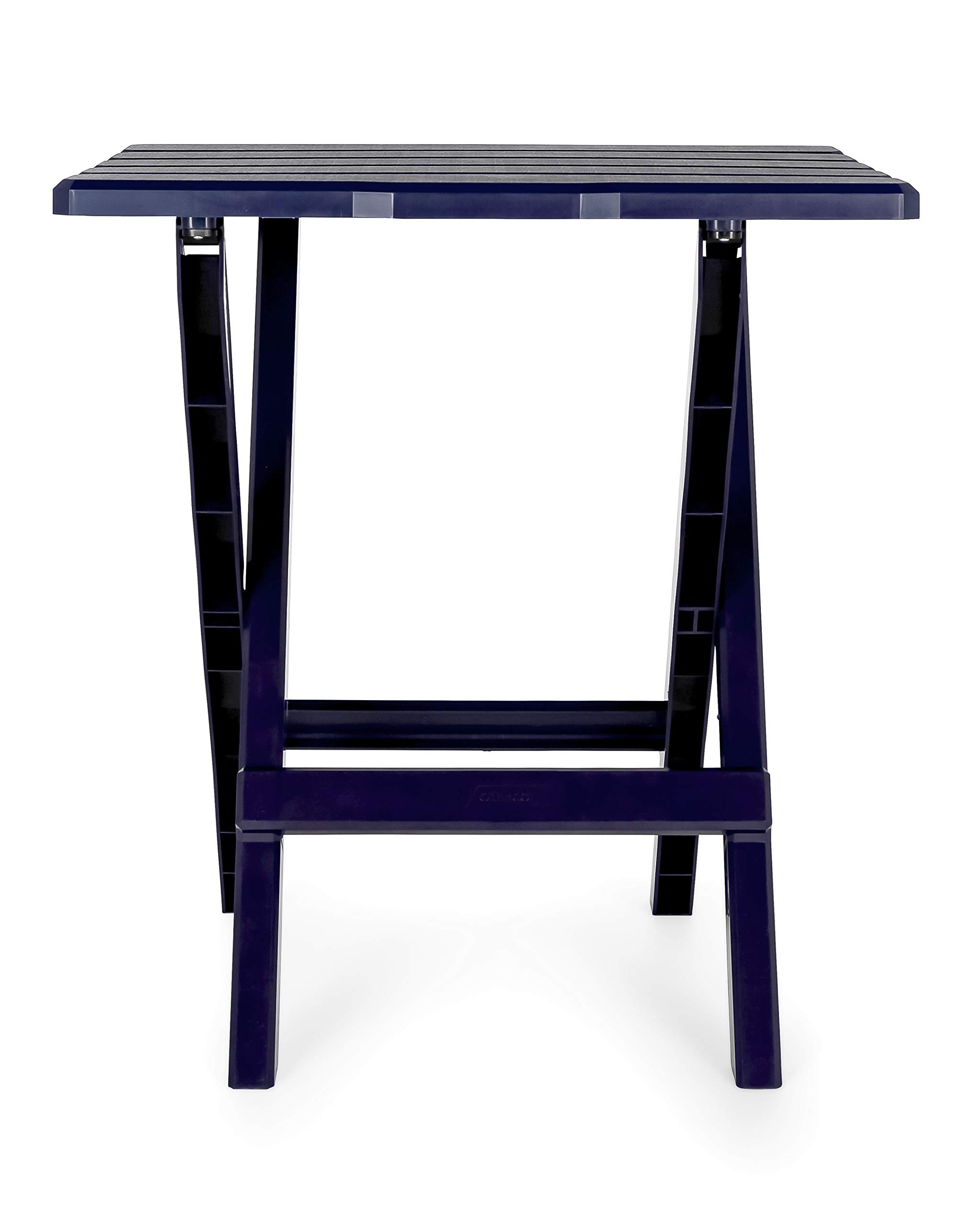 Camco Navy Large Adirondack Portable Outdoor Folding Side Table-Perfect for The Beach, Camping, Picnics, Cookouts and More-Weatherproof and Rust Resistant (21039)