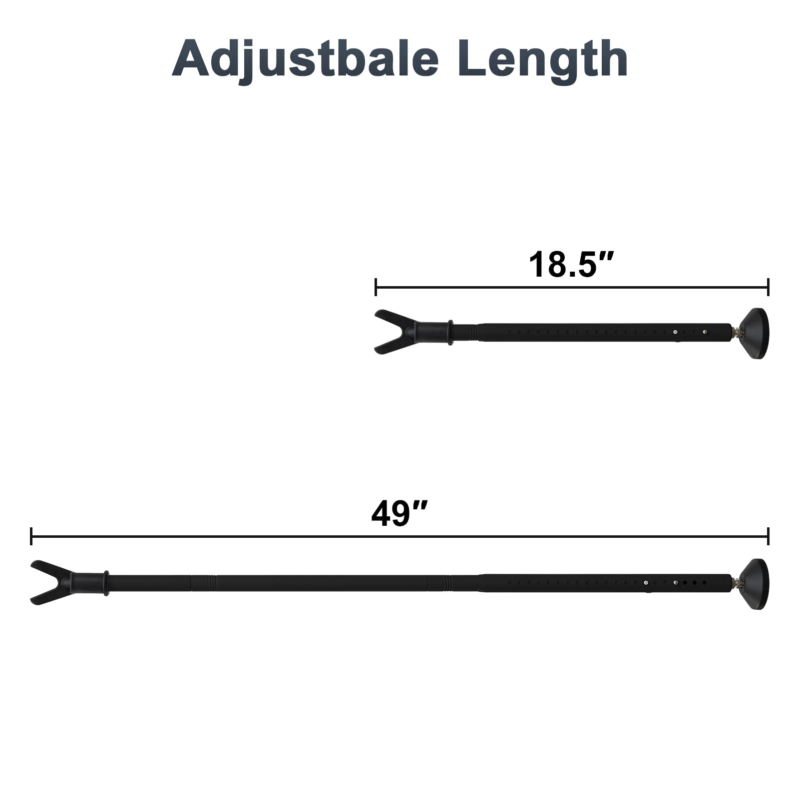 CALCHELE 2-in-1 Door Security Bar & Door Stoppers Security Jammer Bar, Adjustable Window Doors Lock Security Bars for Sliding Glass Door, Window, Front Door, Patio Door, Apartment, Hotel Room, Black