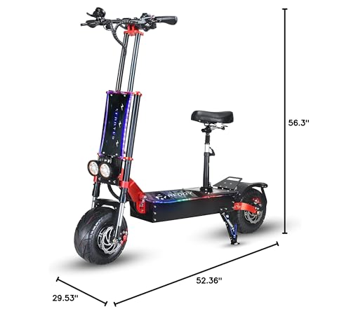 REDDYDY Electric Scooter, Max Speed 60MPH,Total Power 8000W,90 Mile Long Range Battery, 60V43AH Dual Drive, 13-inch Wheels, Portable Foldable, Off-Road Electric Scooter for Adults, black