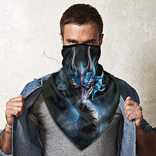Blue Dragon Neck Gaiter Face Scarf Mask-Dust, Sun Protection Cool Lightweight Windproof, Breathable Fishing Hiking Running Cycling