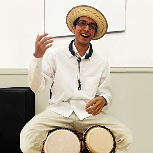 MUSICUBE Bongo Drum Set with Tuning Wrench Professional Wooden Percussion Instrument for Beginner Adults Kids (Natural Skin)
