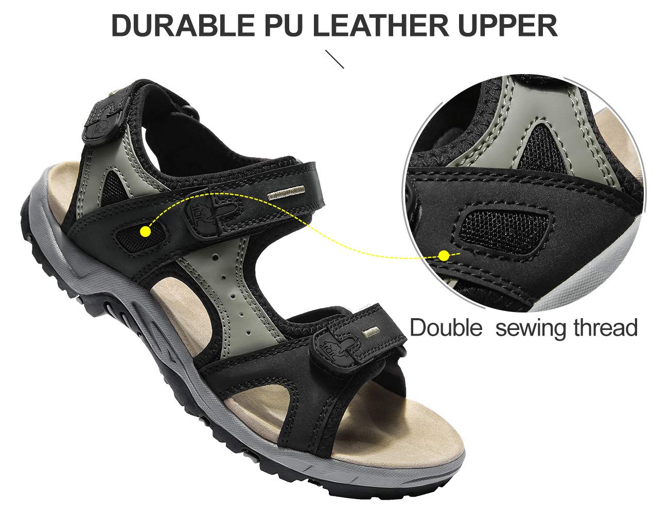 CAMEL CROWN Comfortable Hiking Sandals for Women Waterproof Sport Sandals for Walking Beach Water with Arch Support