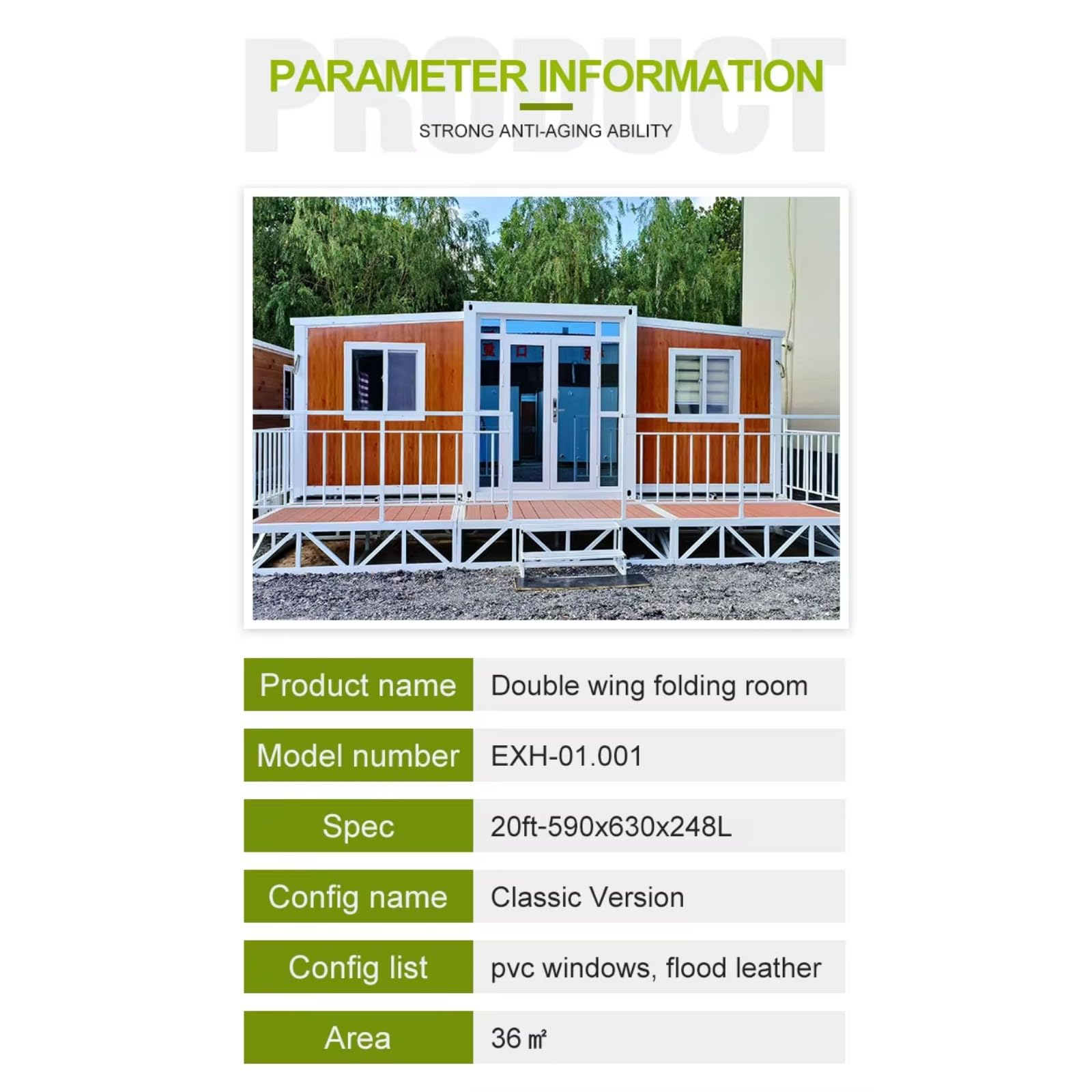 Customized Size Color Prefab Foldable Expandable Container House for Europe USA