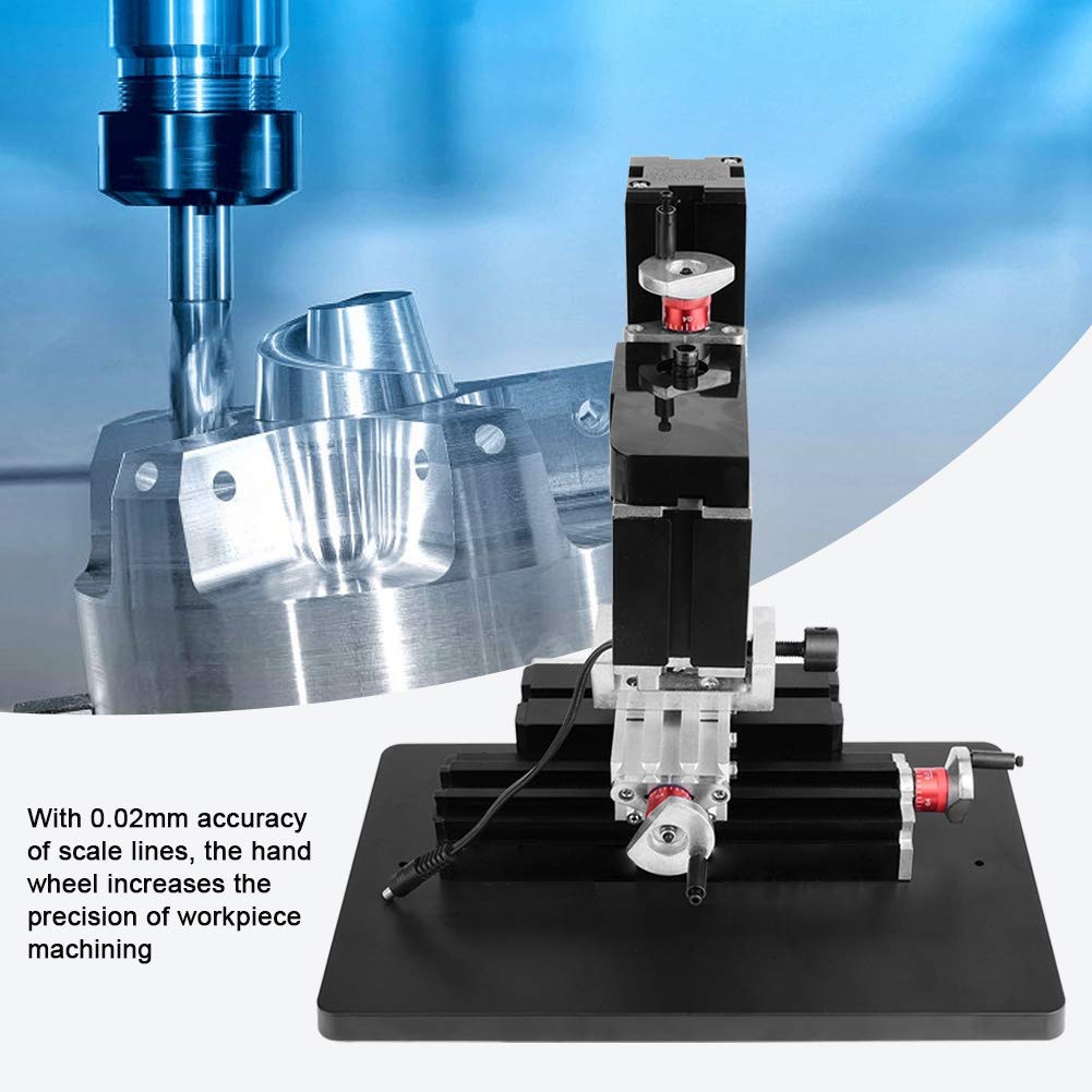 Mini Milling Machine, 60W 12000RPM Wood Plastic Milling Lathe Machine DIY Miller (100-240V US Plug)