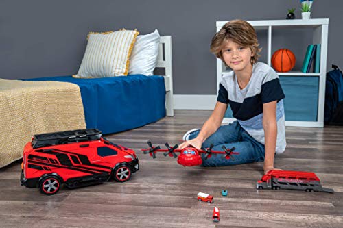 Micro Machines Fire and Rescue Cargo Transporter Plane - Features Vehicle Hatch, Retractable Hook, Cargo Doors, and Exclusive Vehicle - Collect Them All - Amazon Exclusive