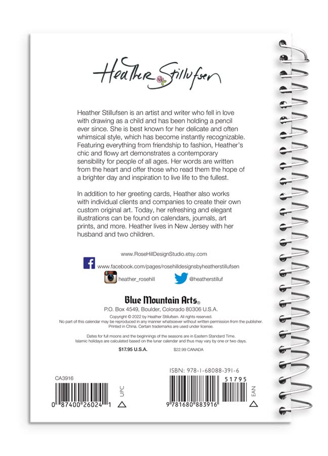 Blue Mountain Arts 2023 Weekly & Monthly Planner “This Is Your Year to Bloom” 8 x 6 in. Spiral-Bound Date Book for Her by Heather Stillufsen with Inspirational and Motivational Messages—from