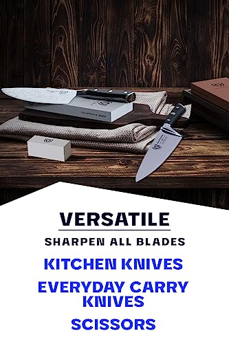 Dalstrong Premium Whetstone Kit - #1000/#6000 Knife Sharpening Kit - Extra Large Grit Stones - Top-Grade Corundum - Thick Knife Sharpening Stone - Hand Crafted Acacia Wood - Whetstone Knife Sharpener