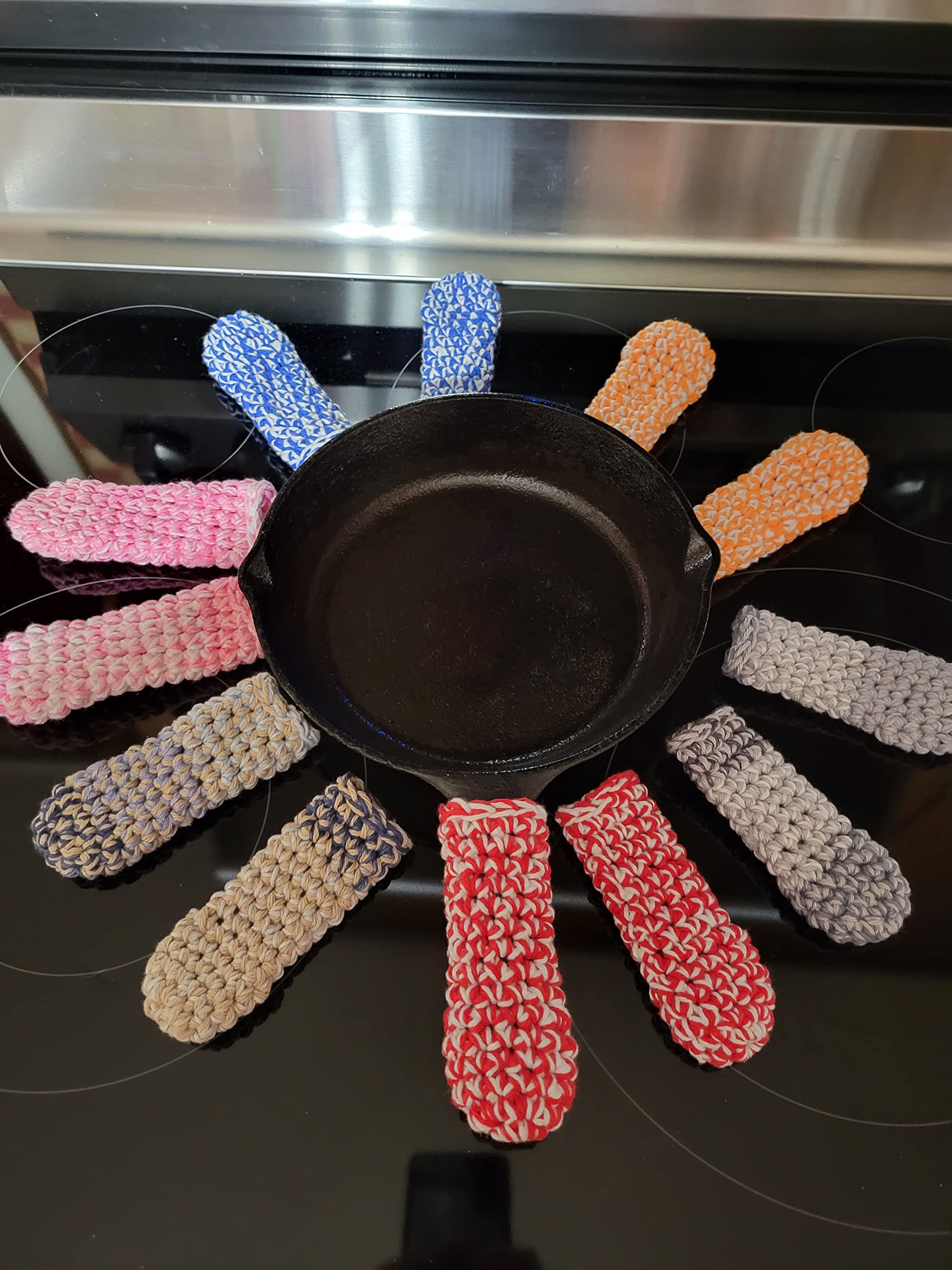 Cast Iron Skillet Handle Covers - Set of 2 - Crochet - 00% Cotton