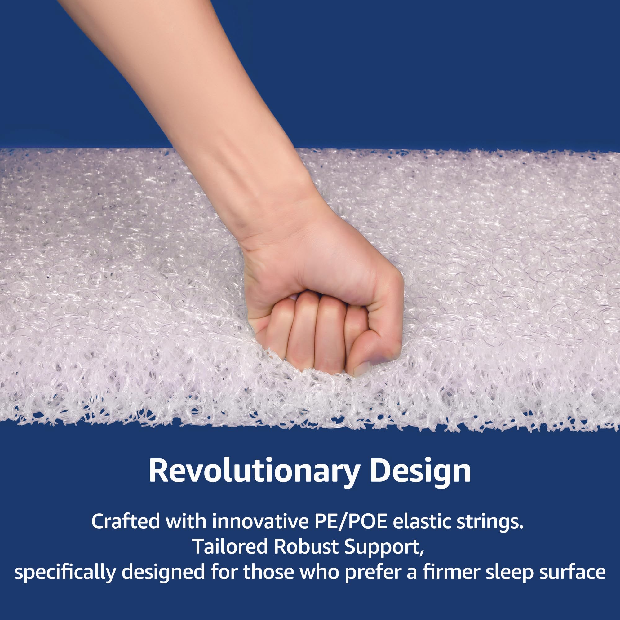 Extra Firm & Elastic Back Support Mattress, Revolutionary POE material from Japan, Improvement over Traditional Gel, Latex, Memory Foam Non-Toxic, 100% Washable 100% Breathable, King, 3 layers