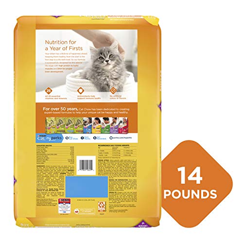 Purina Kitten Chow Dry Kitten Food, Nurture Muscle + Brain Development - 14 lb. Bag