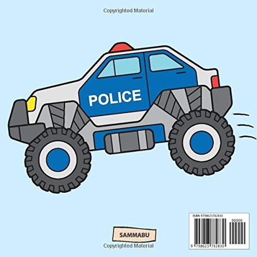 Police Coloring Book: Cop Cars, Helicopters and Boats for Kids