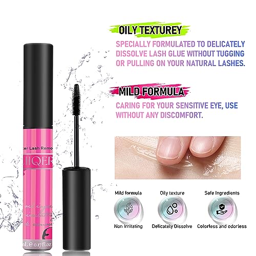 CIIQER Lash Remover - Cluster Lash Remover for False Eyelashes, Self-Use Eyelash Glue Remover, Lash Adhesive Remover - Cleanser Oil (0.17fl.oz, 5ml)