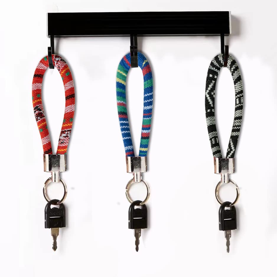 Boho Keychains for Women,10 PCS Handmade Surfer Lace Key Chains Women Cute Hippie Festival Decorative Accessories Short Landyard with Key Ring
