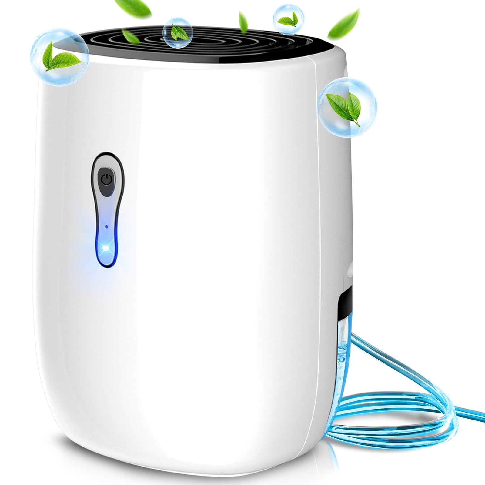 Dehumidifier for Home, Letingoo Auto Shut off Small Home Dehumidifier with Drain Hose, Portable Ultra Quiet Dehumidifier for Bathroom, RV Bedroom, Garage, Camper White