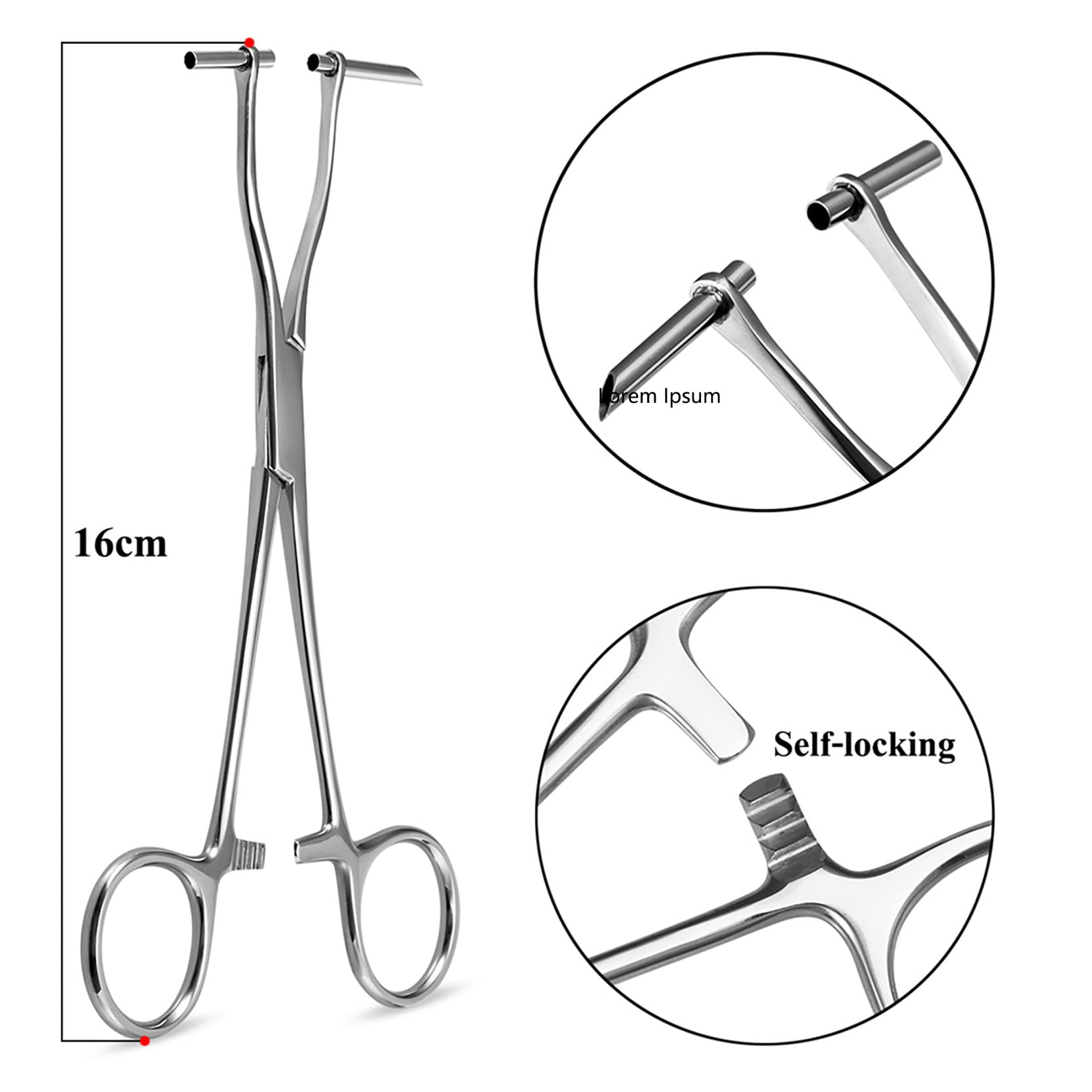 CHUANCI 1PC Stainless Steel Professional Needles Tube Forceps Tool Septum Clicker Piercing Tool Body Jewelry Forcep