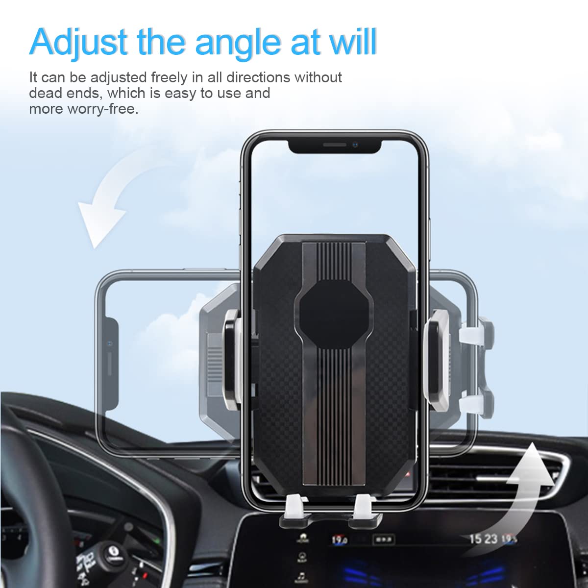 Car Phone Mount, 360° Rotatable Upgraded Phone Holder with Suction Cup for Dashboard, Windshield, Universal for iPhone 13/12 Pro, Pro Max, XS, XR, Samsung, Andriod, More Devices,Car Accessories