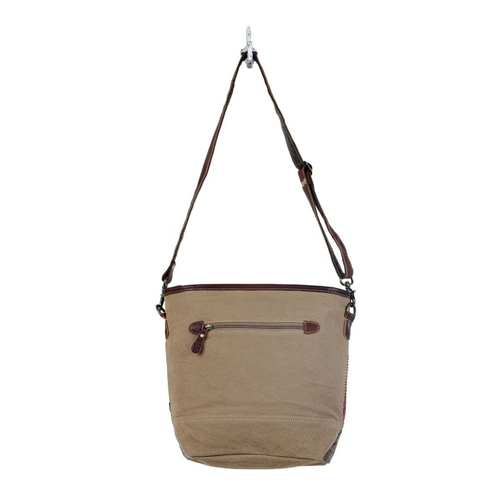 Myra Bag Hues Shoulder Bag Upcycled Cotton & Cowhide Leather S-2865