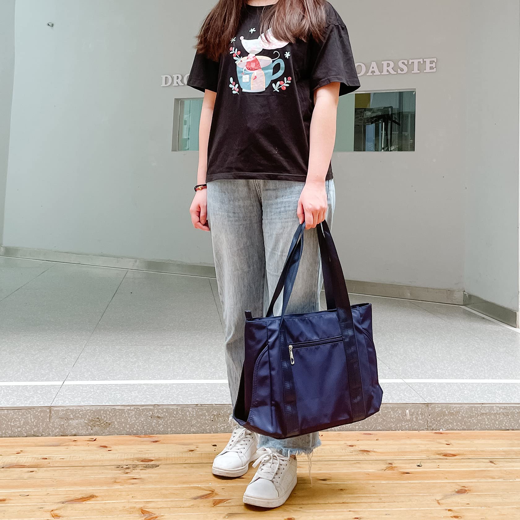 JJDreams Tote Bag Casual Shoulder Bag Top Handle Handbag Daily Travel Bag For Women，Blue