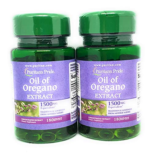 Puritan's Pride Oil of Oregano Extract 1500 mg Rapid Release Softgels 180 Count (2 Pack) (2)