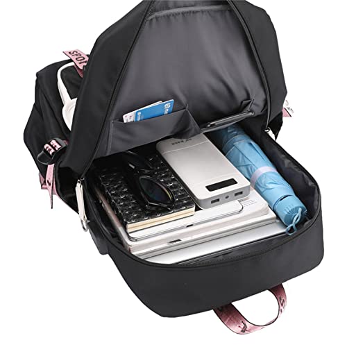 Gengx Teen Wednesday Addams Casual Rucksack-Waterproof Bookbag with USB Charging Port Classic Laptop Bag for Student