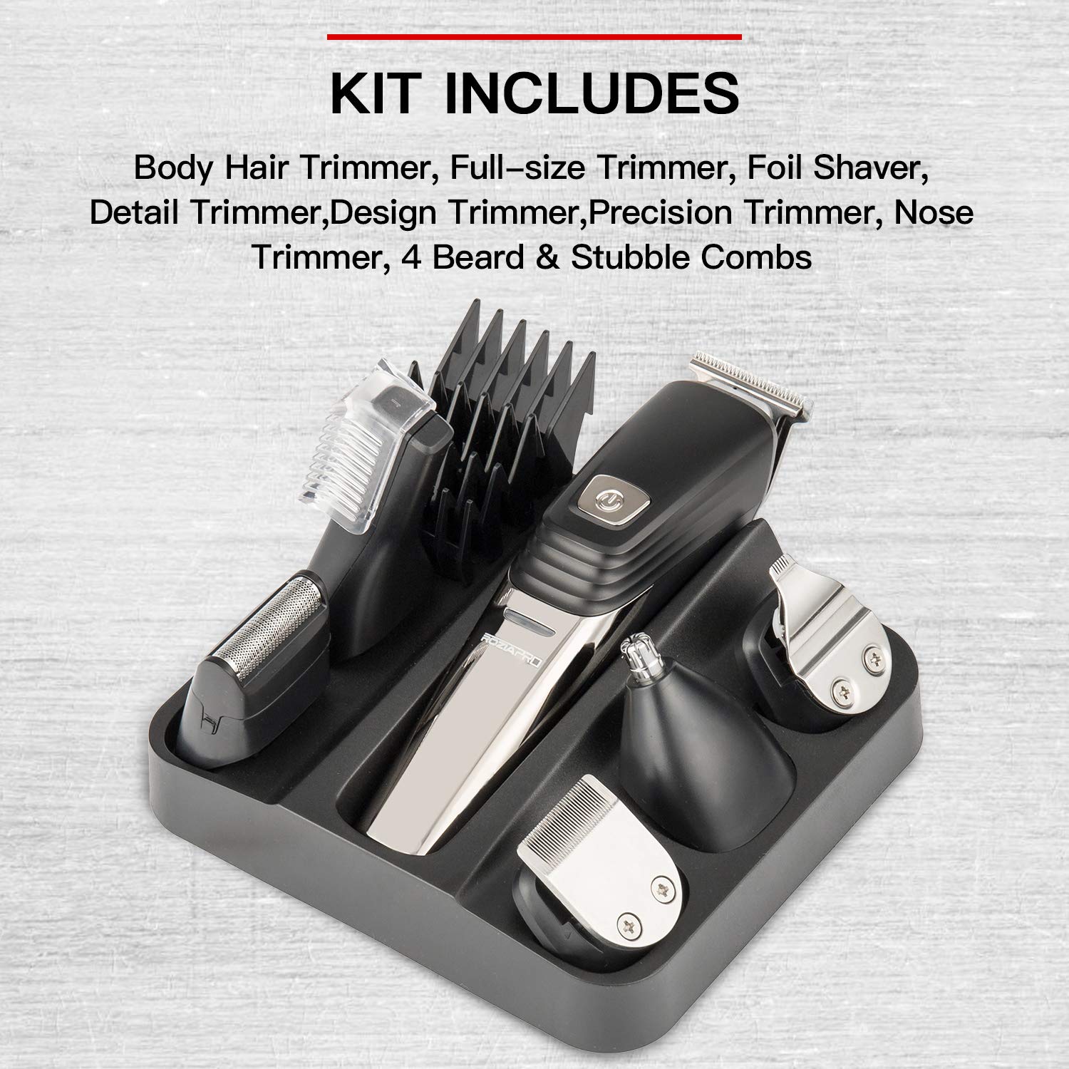 Beard Trimmer 6 in 1 Hair Clipper Electric Trimmer Shaver and Nose Trimmer Electric Razor Professional Grooming Kit