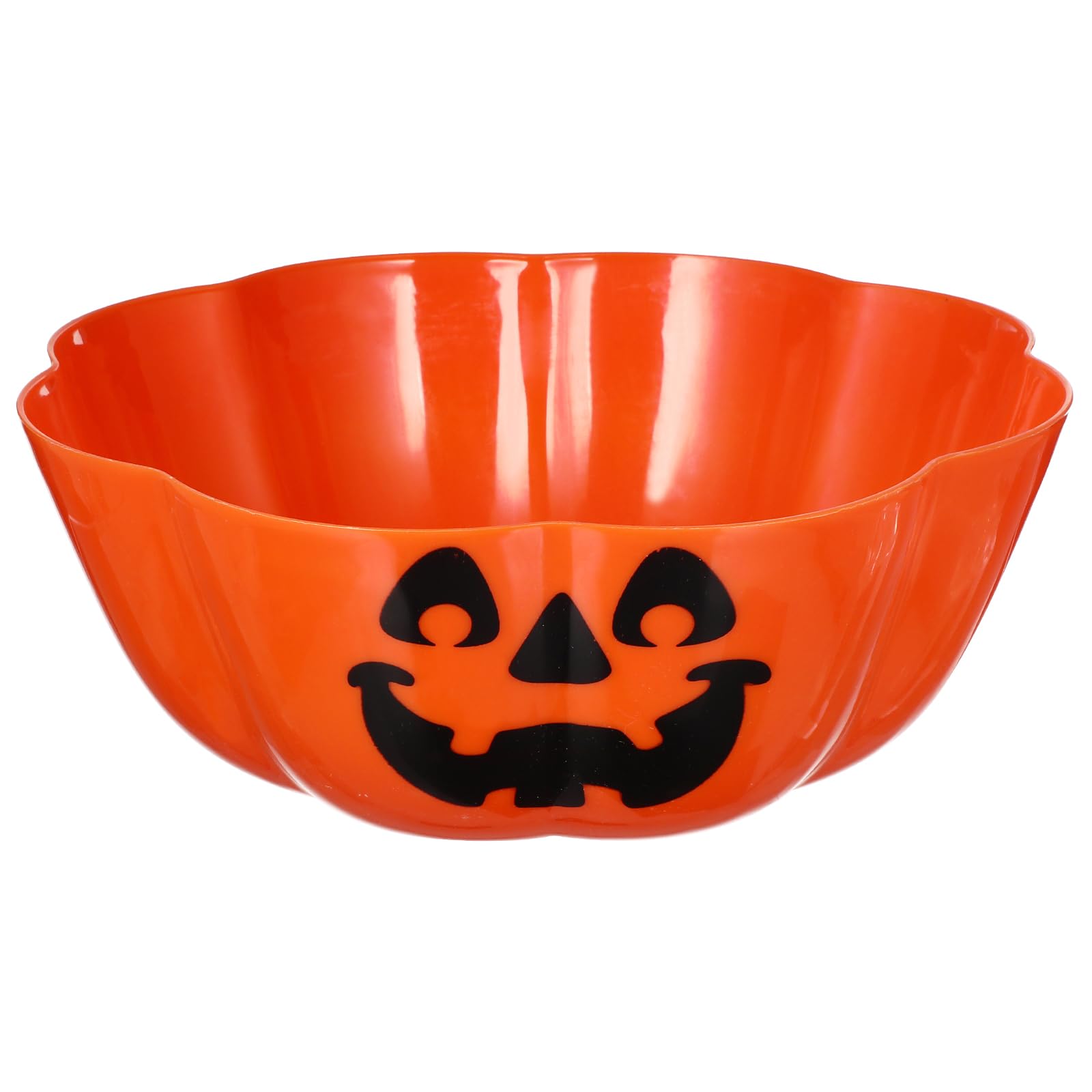 Hemoton Halloween Trick Or Treat Candy Bowl, 11.6 in Plastic Halloween Candy Bowl Pumpkin Bowl Halloween Party Supplies Serving Bowl Tableware Halloween Candy Holders(Orange)