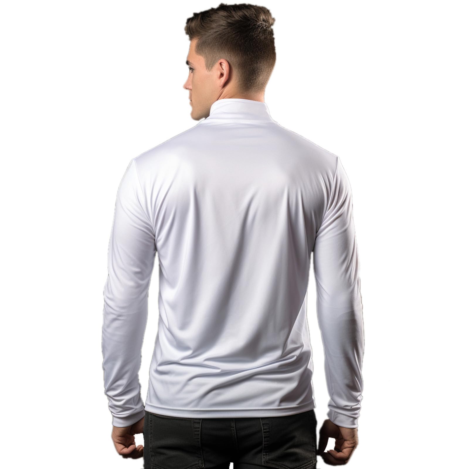 Dicodoum White Turtleneck Mens Slim Fit Thermal Pullover Sweaters Long Sleeve Undershirt Base Layer Tops Fashion T-Shirt S