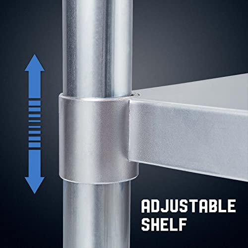 Profeeshaw Stainless Steel Prep Table NSF Commercial Work Table with Backsplash and Undershelf for Kitchen Restaurant 24×48 Inch