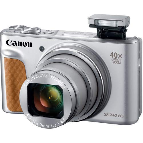 Canon PowerShot SX740 HS Digital Camera (Silver) with 32GB SD Memory Card + Accessory Bundle (Renewed)