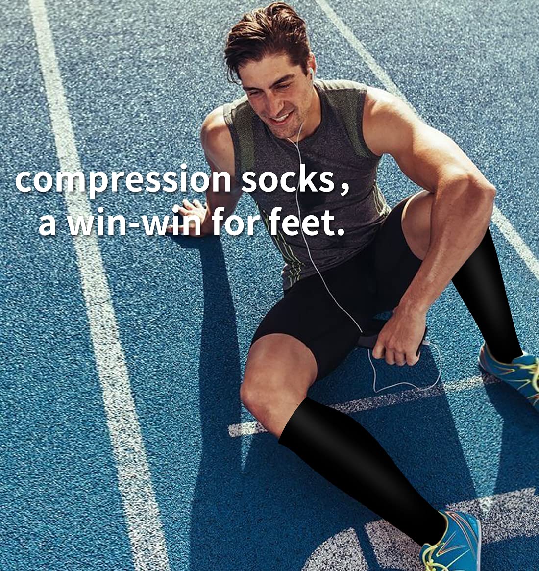 Bluemaple Copper Compression Socks For Women & Men Circulation (8 Pairs) - Best for Running,Hiking, Cycling,Travel,Pregnancy