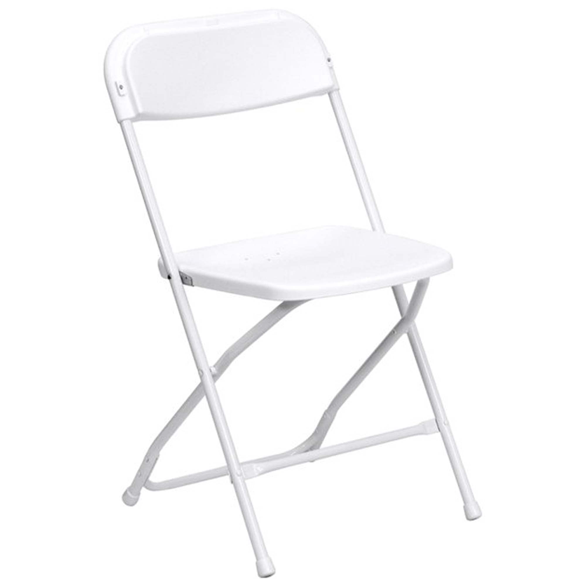 TentandTable Heavy Duty Poly Plastic Stackable Folding Chairs | White | for Event, Banquet, and Wedding| 300-Pound Capacity | 140 Pack