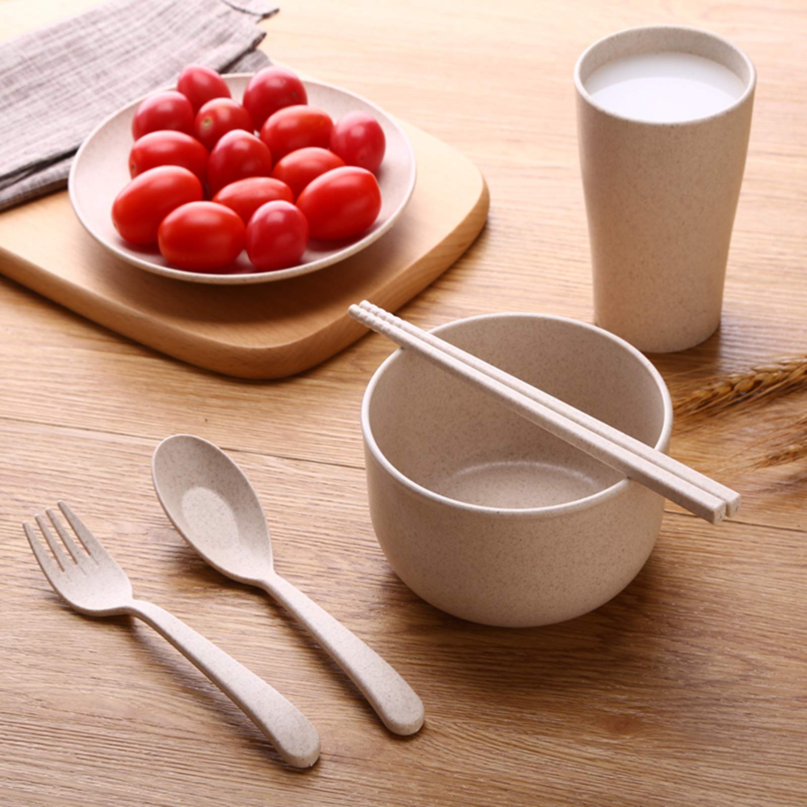 Cutlery Set, Drop Resistant, High Temperature Resistant, Spoon, Fork, Chopsticks 6 Pieces