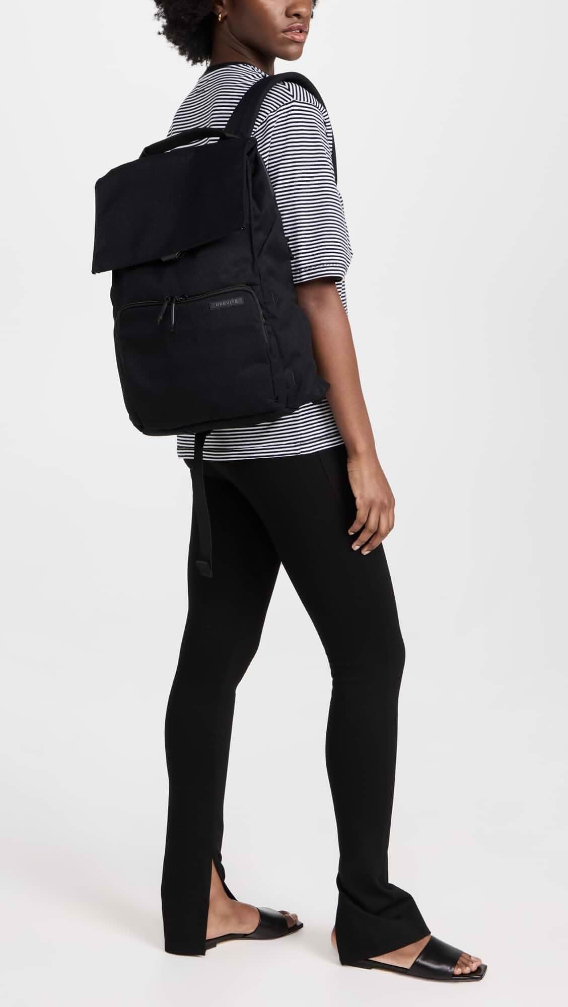 BREVITE The Daily Backpack, Triple Black, One Size