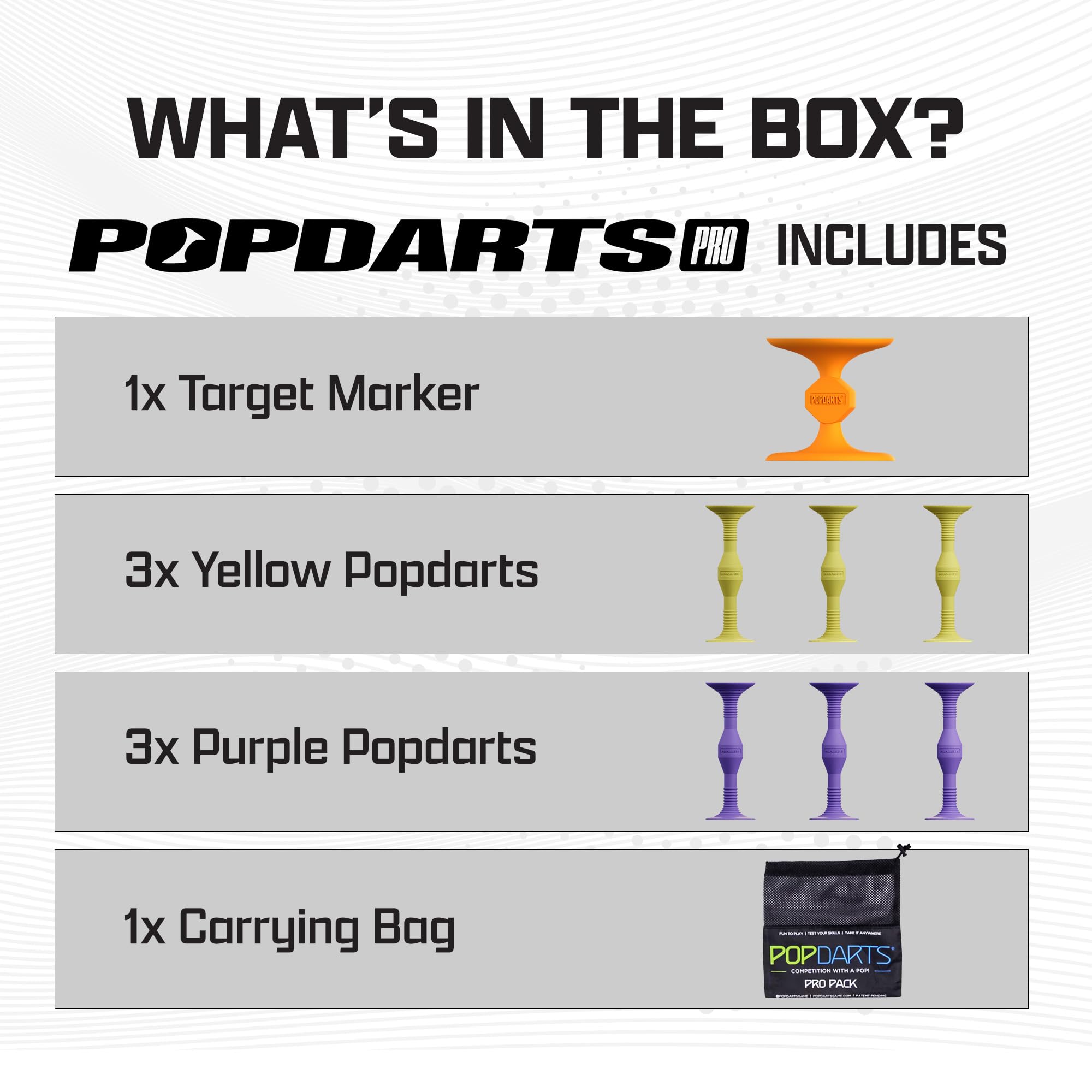 POPDARTS Pro Pack Game Set (Purple and Yellow) - Indoor, Outdoor Suction Cup Throwing Game - Competition with a POP