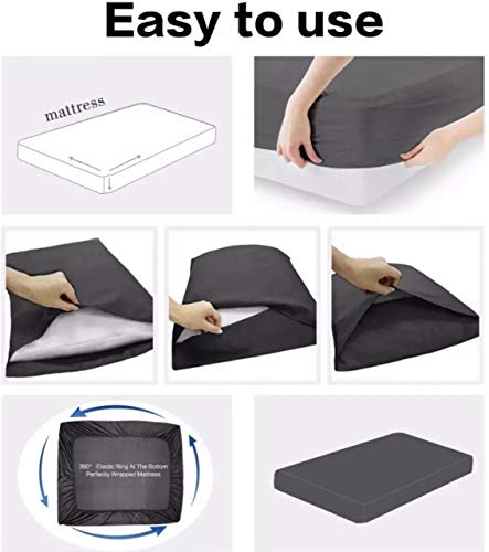 Bed Sheets Full Size Set - 4 Pieces - Double Brushed, 2200 Series, High Thread Count Microfiber - Wrinkle Free - Non Pilling - Double Elastic Corners - Four Lines Embroidery - Easy Fit (Full, White)