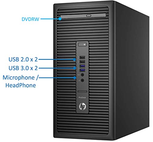 HP 600 G2 ProDesk Mini-Tower PC, Intel Quad-Core i7-6700 Upto 4.0GHz, 32GB RAM, 256GB SSD, AMD R7 240 2GB HD Graphics 4K, AC Wi-Fi, Bluetooth, HDMI, DisplayPort, Windows 10 Pro (Renewed)