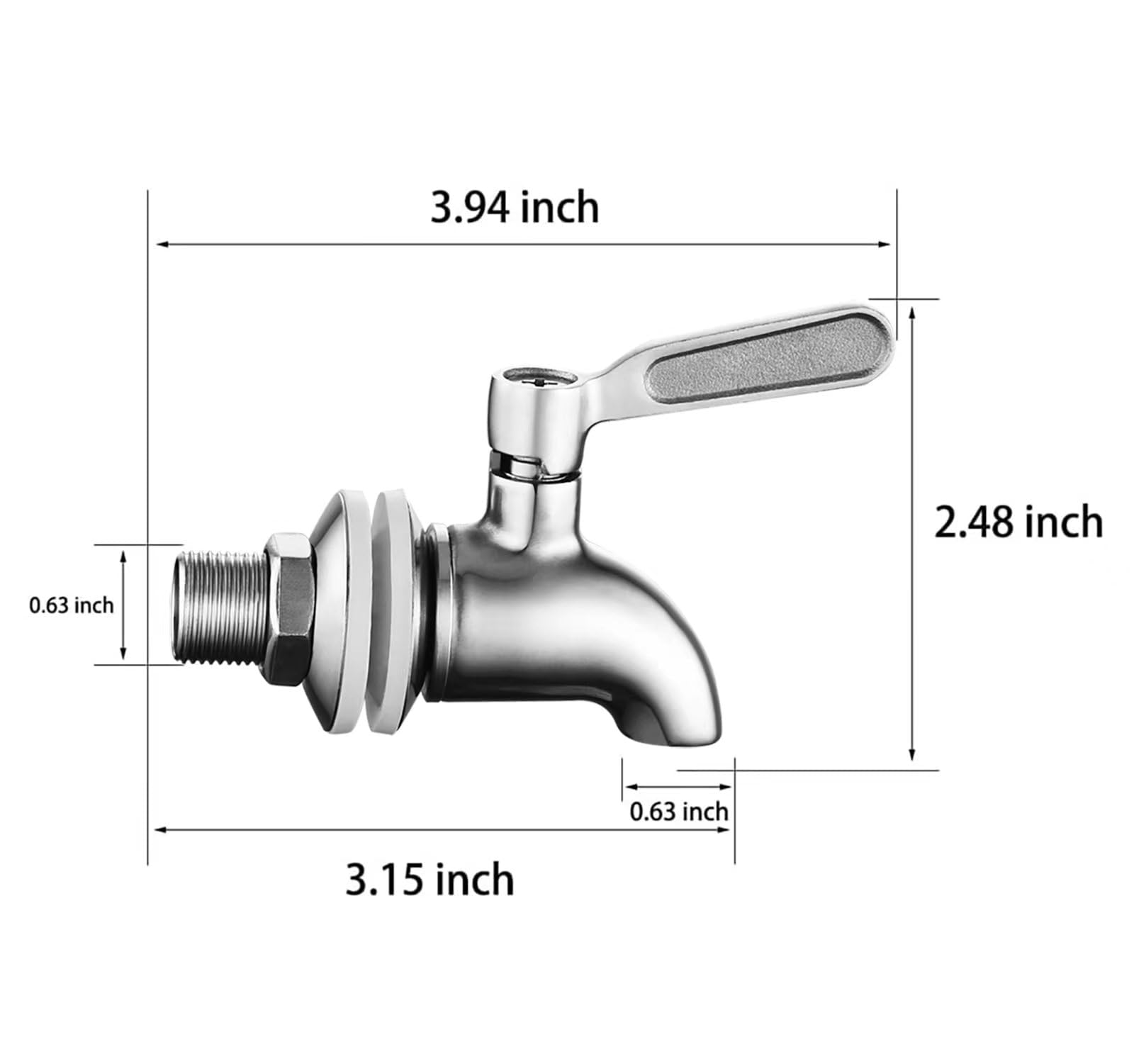 Carvedexquisitely Beverage Dispenser Replacement Spigot,Stainless Steel Faucet for Water Dispenser,Drink Dispenser Replacement Spout 2 Pack