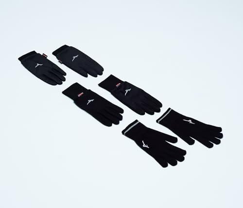 Mizuno Standard Breath Thermo Knit Gloves, Black, Large-X-Large