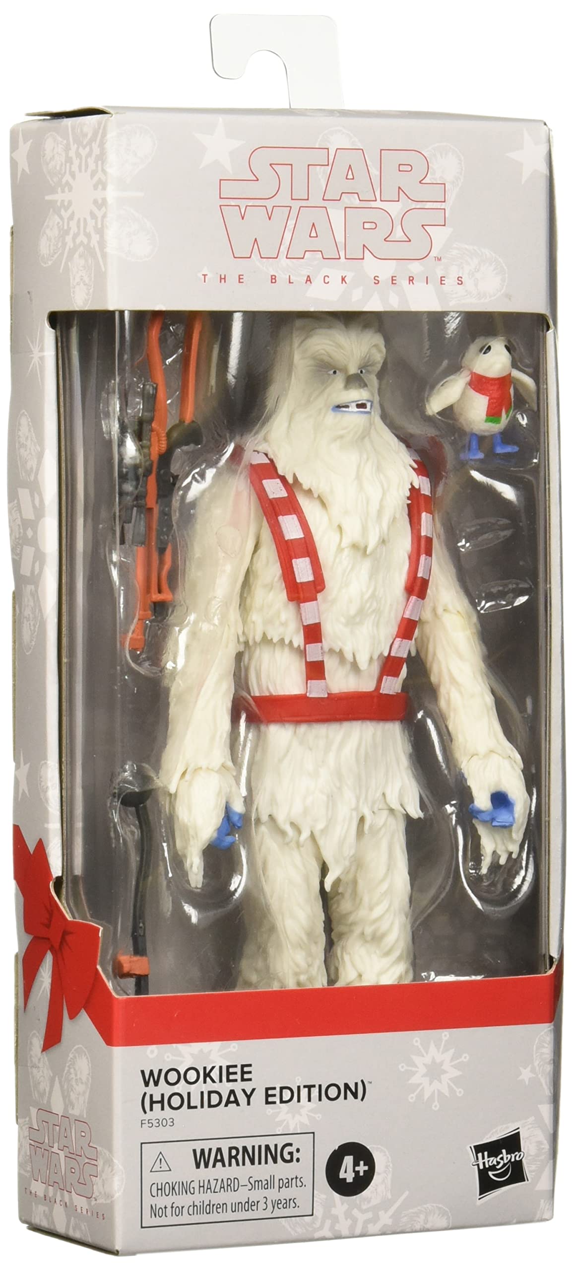 Star Wars The Black Series Wookiee (Holiday Edition) 6-Inch Collectible Christmas Action Figure F5303 Ages 4 and Up includes Figure, porg toy and bowcaster accessory